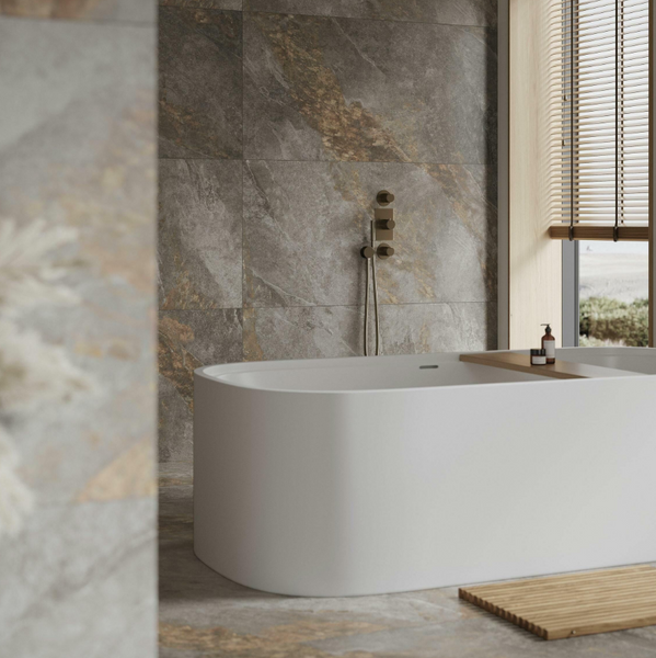 Matt Auric Light Grey Porcelain Tile 1200x600x8mm – TF TILES