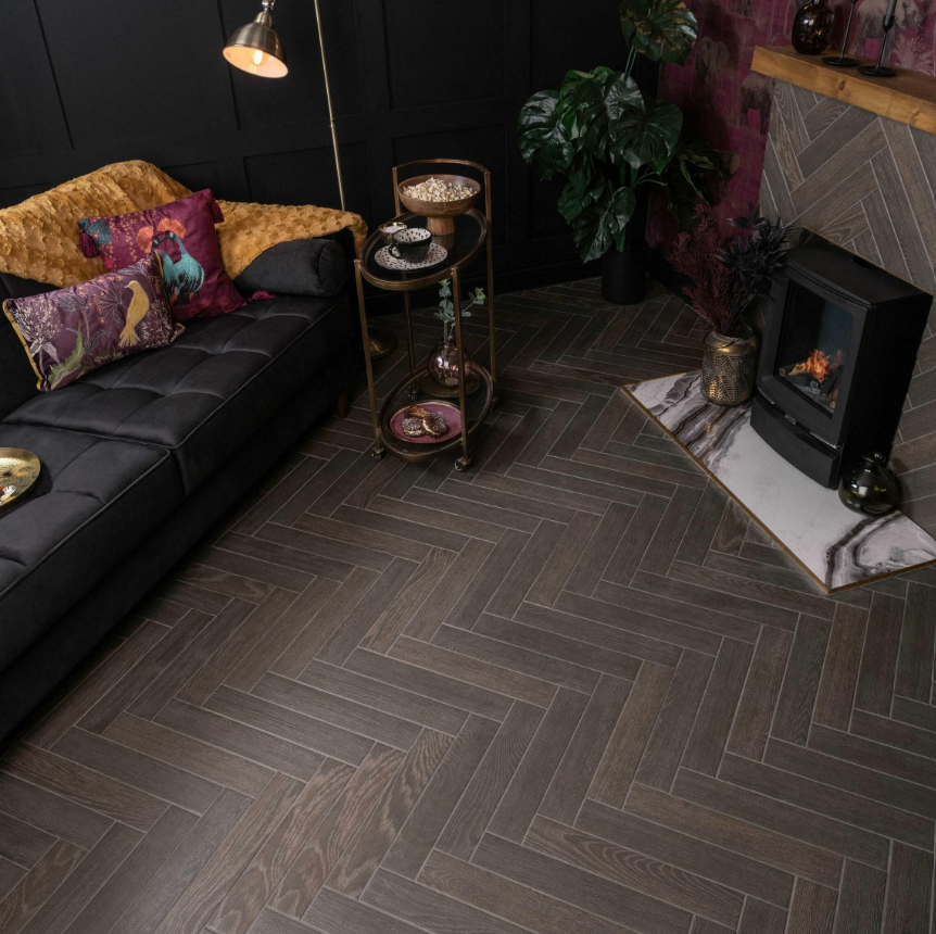 Ancona Chocolate Wood Effect Tile 80x442x8.5mm – TF TILES