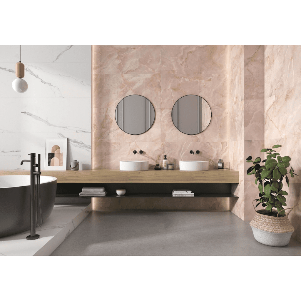 Lux Noor Peach Marble Effect Tile 1200x600x10.5mm – TF TILES