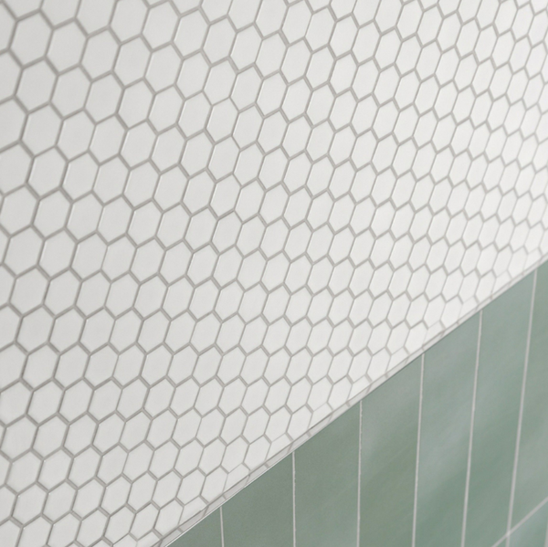 Pixel White Hexagon Matt 300x260x6mm – TF TILES
