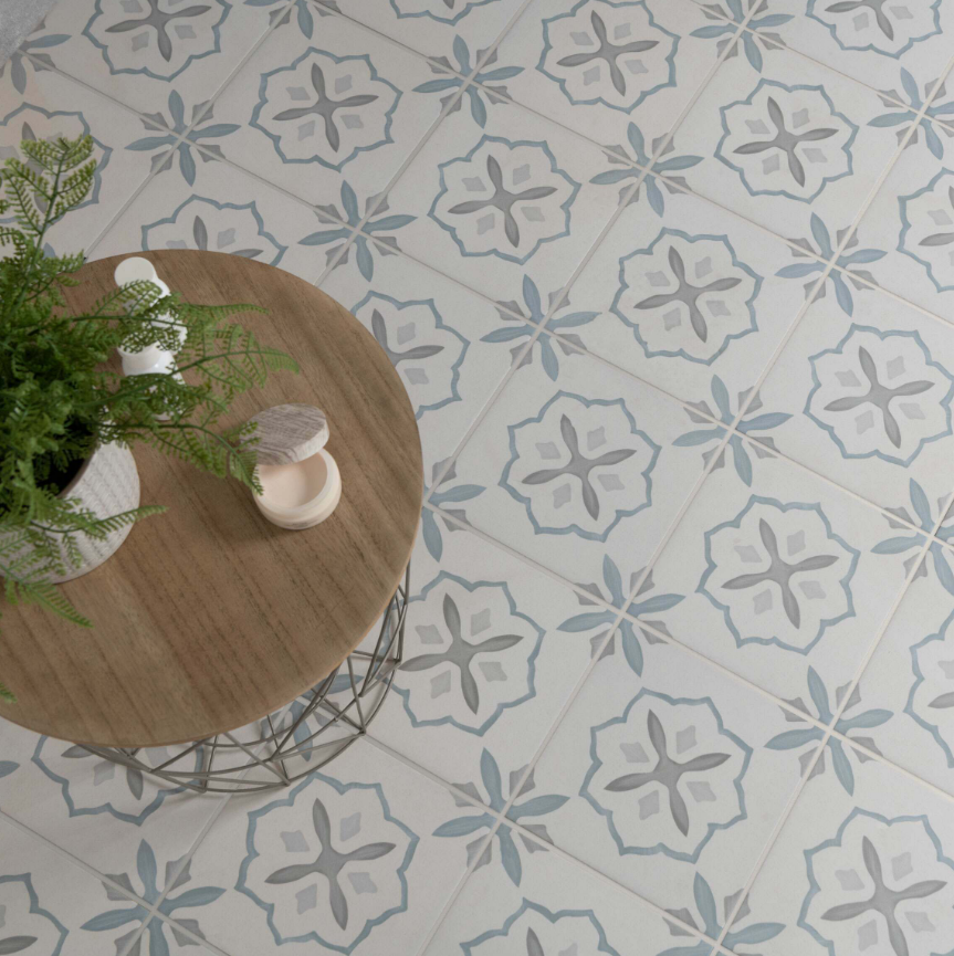 Sirocco Blue Cross 223x223x10mm – TF TILES