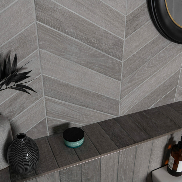Ancona Chevron Grey Wood Effect Tile 400x80x8.5mm – TF TILES
