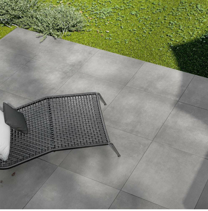 Open Anthracite Concrete Effect Outdoor Tiles 800x800x20mm – TF TILES