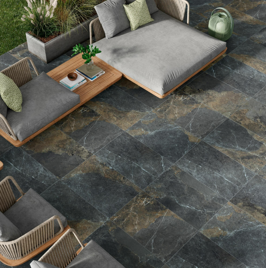 Strato Natural Rustic Black Slate Effect Matt Outdoor Tiles 1200x595x2 ...
